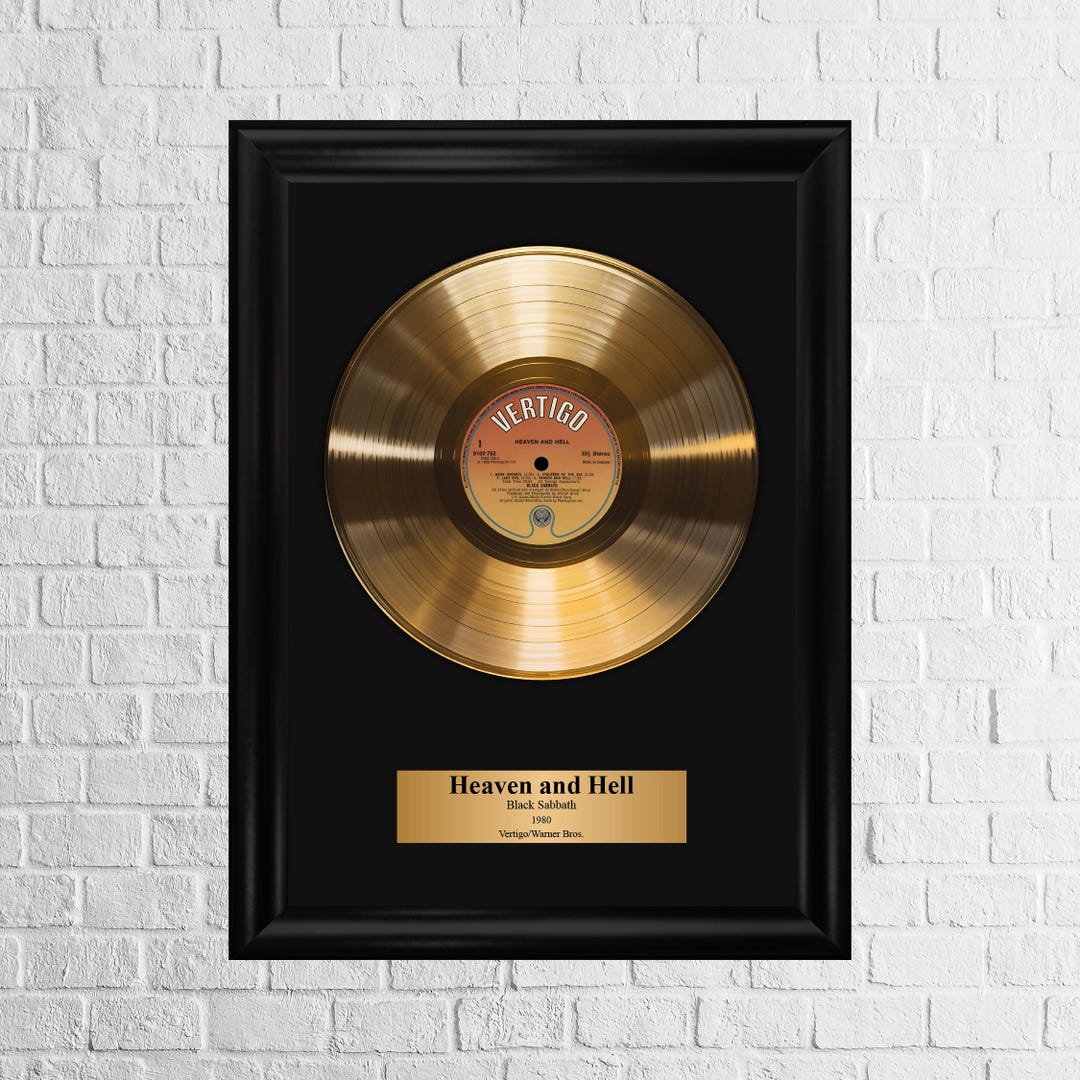 Black Sabbath – Gold Plated Vinyl Record – Wall Art and Gift for Music ...