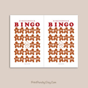 Gingerbread Man Bingo – Printable 75-number Holiday Game | 100 Unique ...
