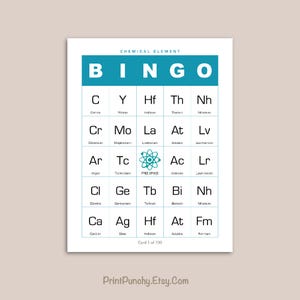 Periodic Table Bingo — Printable Science Bingo Game Featuring All 118 ...