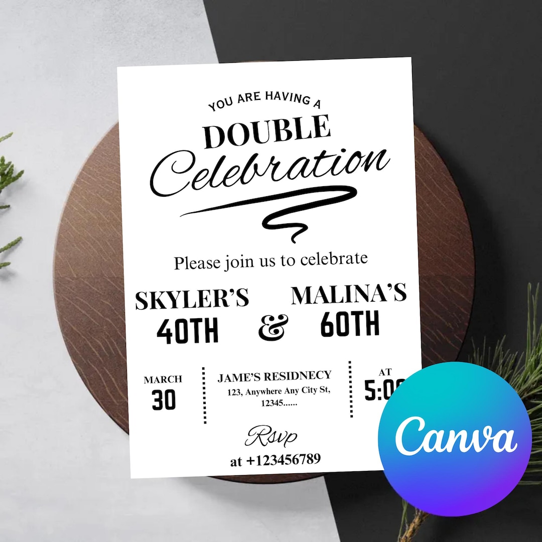 Join Party Birthday Invitation, Sibling Birthday Party, Double Birthday ...