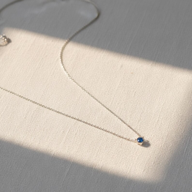 14K Gold Custom Family Birthstone Necklace – Dainty Solitaire Pendant ...