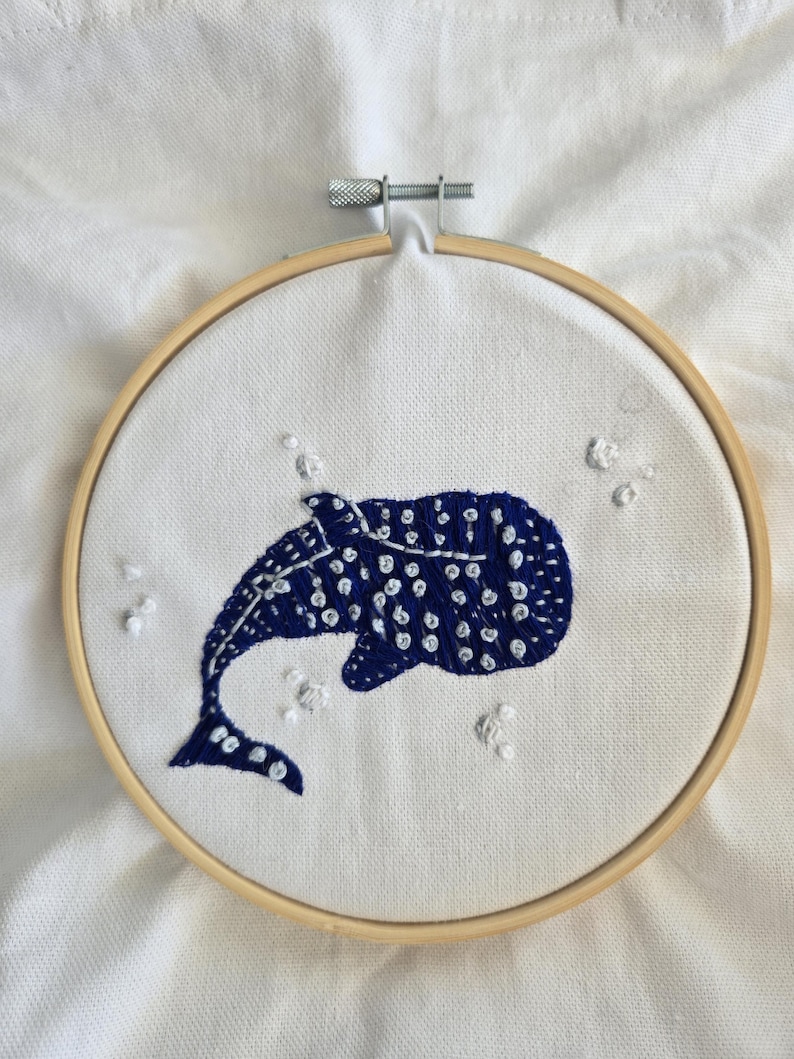 Whale Shark Embroidery Pattern PDF – Ocean Animal DIY Needlework ...