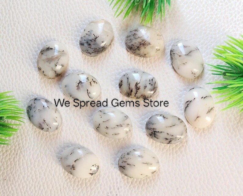 Dendrite White Oval Shape Gemstone 100%natural Dendrite Size (6X4 ...