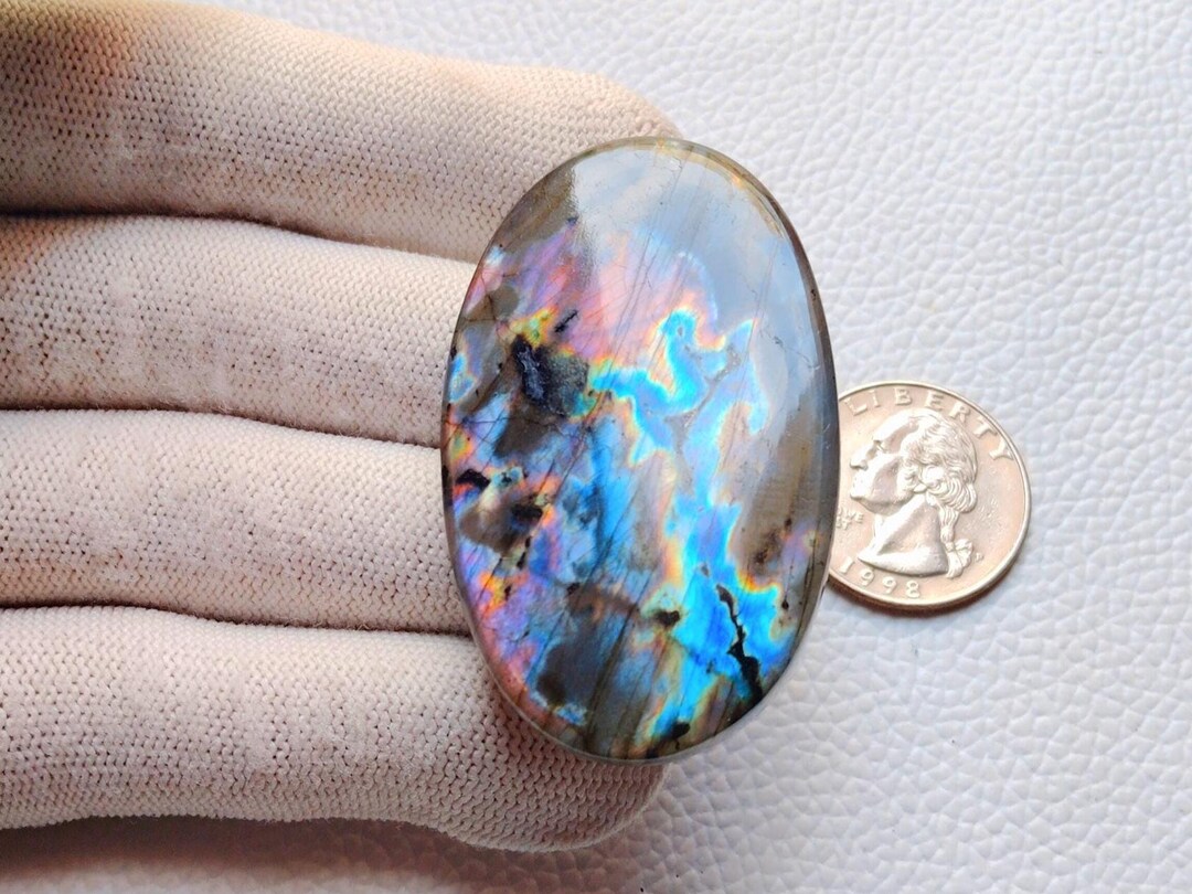 Big Size Purple Flashy Labradorite Oval Shape Labradorite Gemstone ...