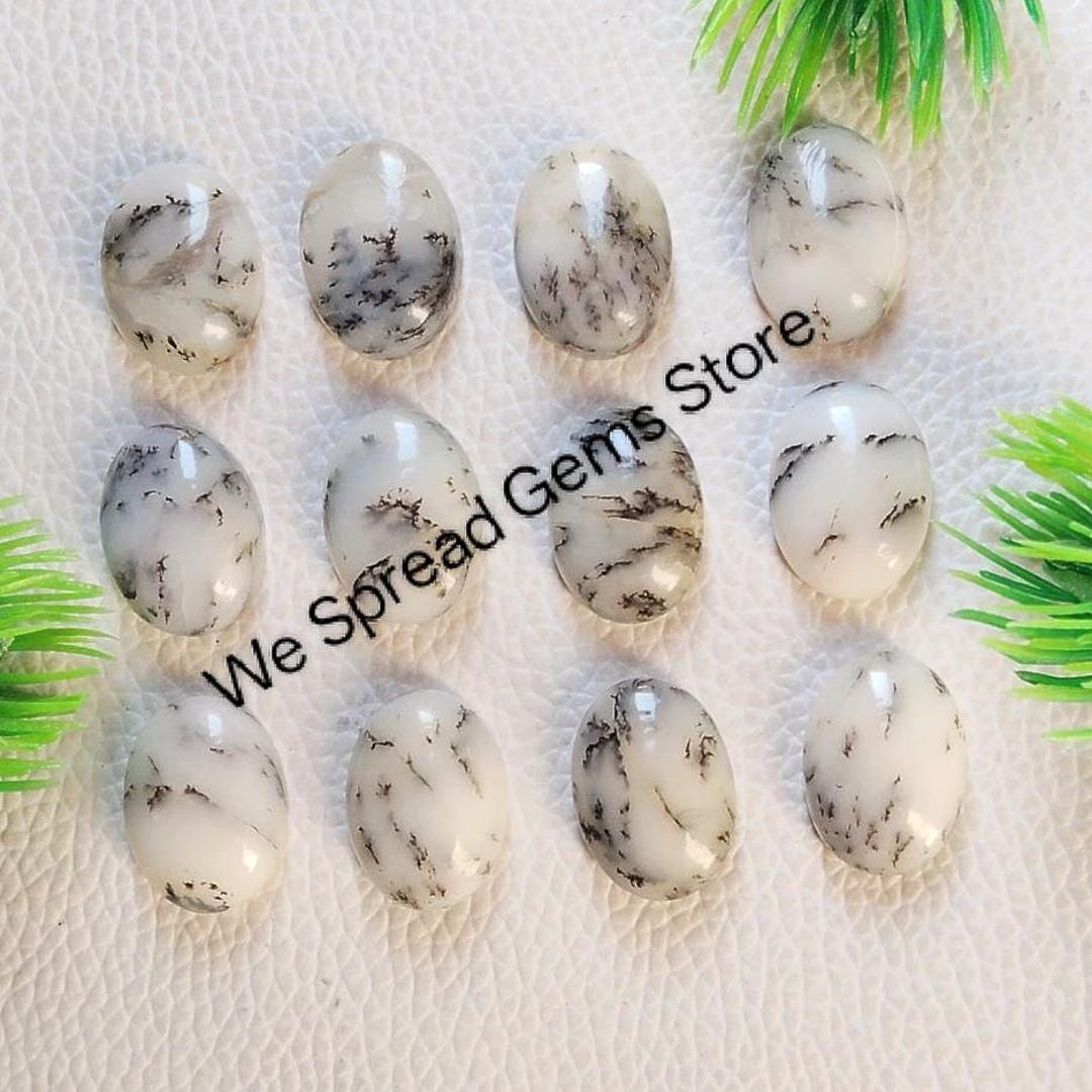 Dendrite White Oval Shape Gemstone 100%natural Dendrite Size (6X4 ...