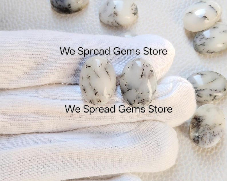 Dendrite White Oval Shape Gemstone 100%natural Dendrite Size (6X4 ...