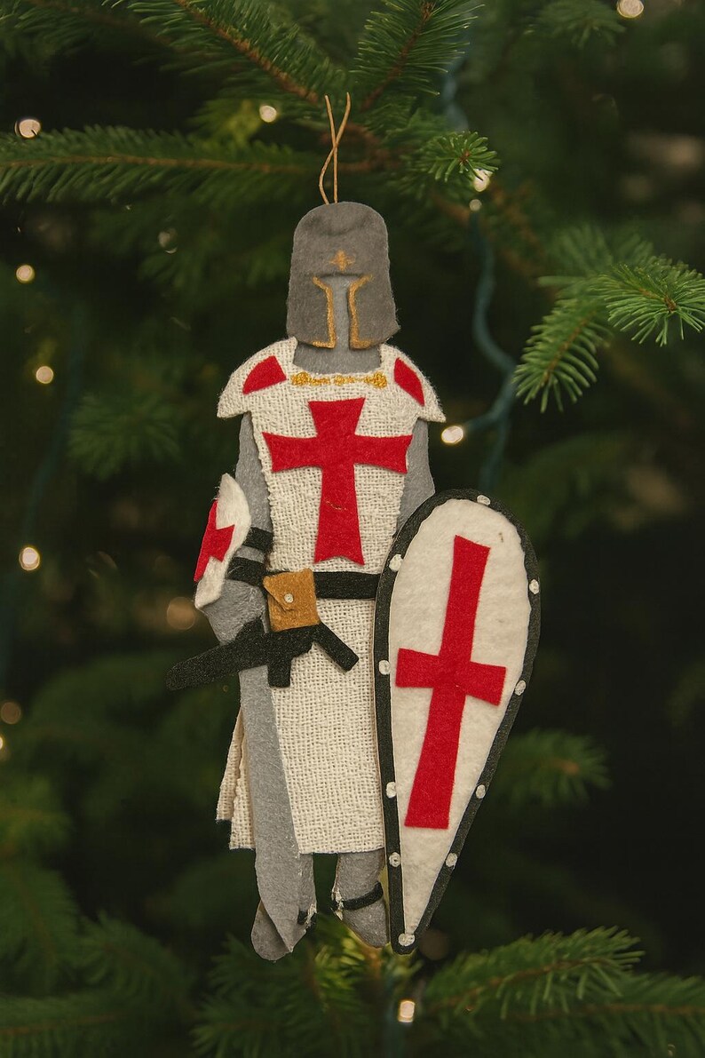 Templar Knight Ornament – Handmade Felt Christmas Decoration – Medieval ...