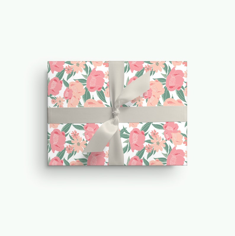 Pink Flowers Wrapping Paper Gift Wrap - Etsy