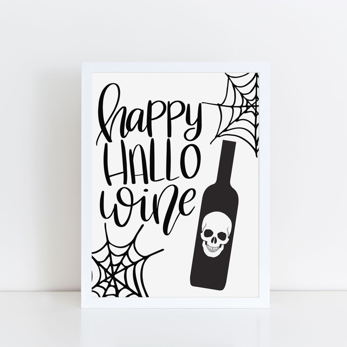Happy Hallo Wine Halloween Printable Wall Art,halloween Wall Art ...
