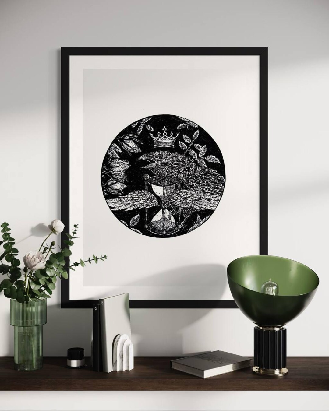 Raven Art Print A4 | Dotwork Black Ink Illustration | Tattoo Style ...