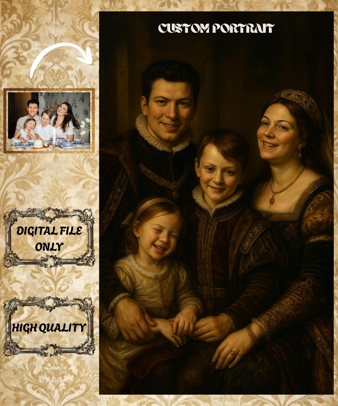 Custom European Renaissance Portrait – Digital File Only, Royal ...