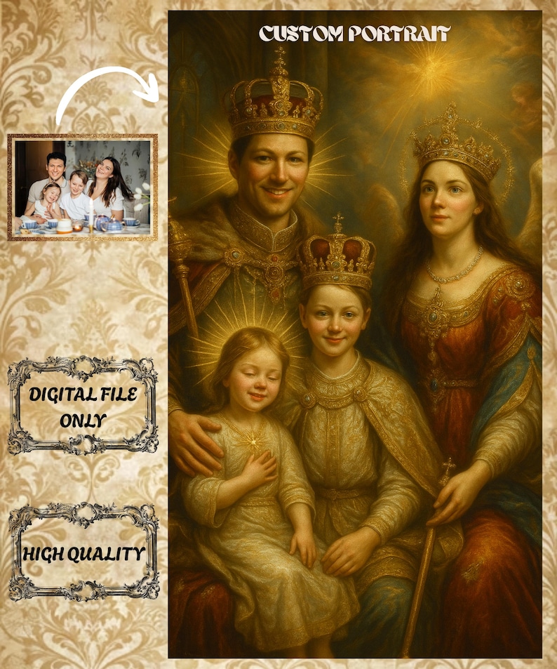 Custom Digital Divine Royalty Family Portrait – Celestial Regal Family ...