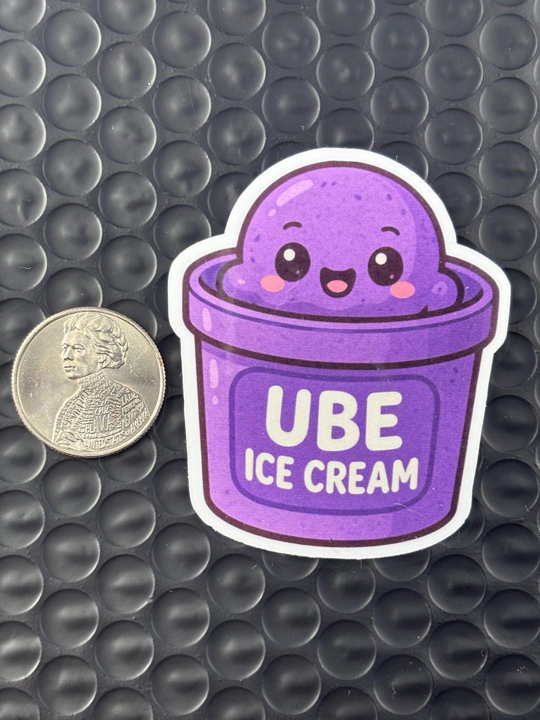 Ube Ice Cream Kawaii Vinyl Sticker - Etsy