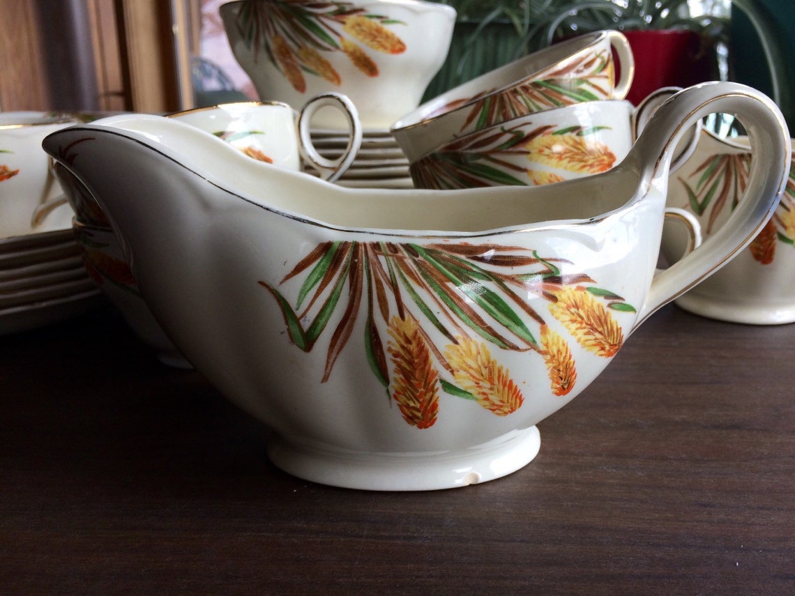 Vintage Grindley England Dinnerware Set, Creampetal China, Wheat Design ...