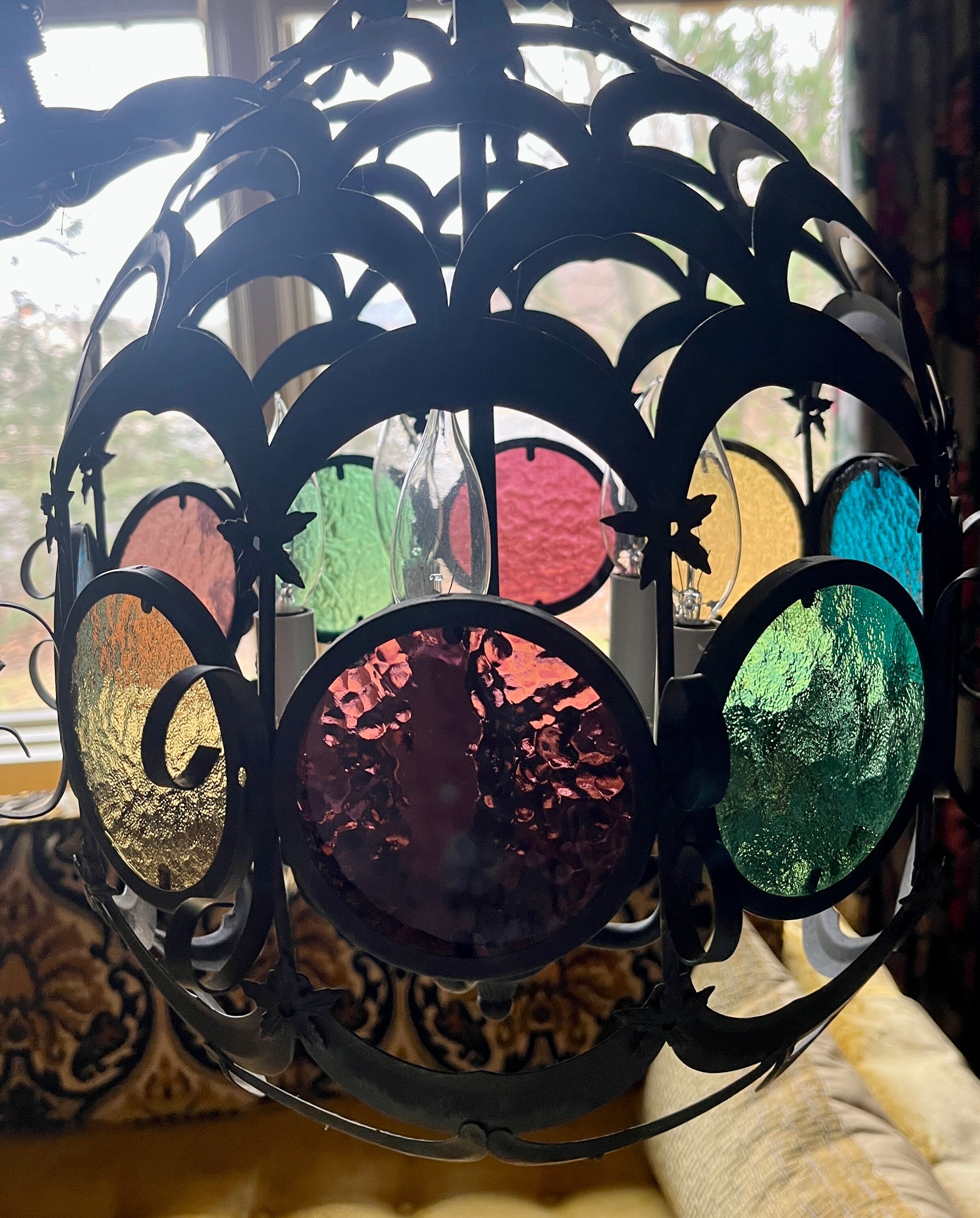 Vintage Hanging Light Gothic Spanish Revival Pineapple Shape Retro Lamp ...