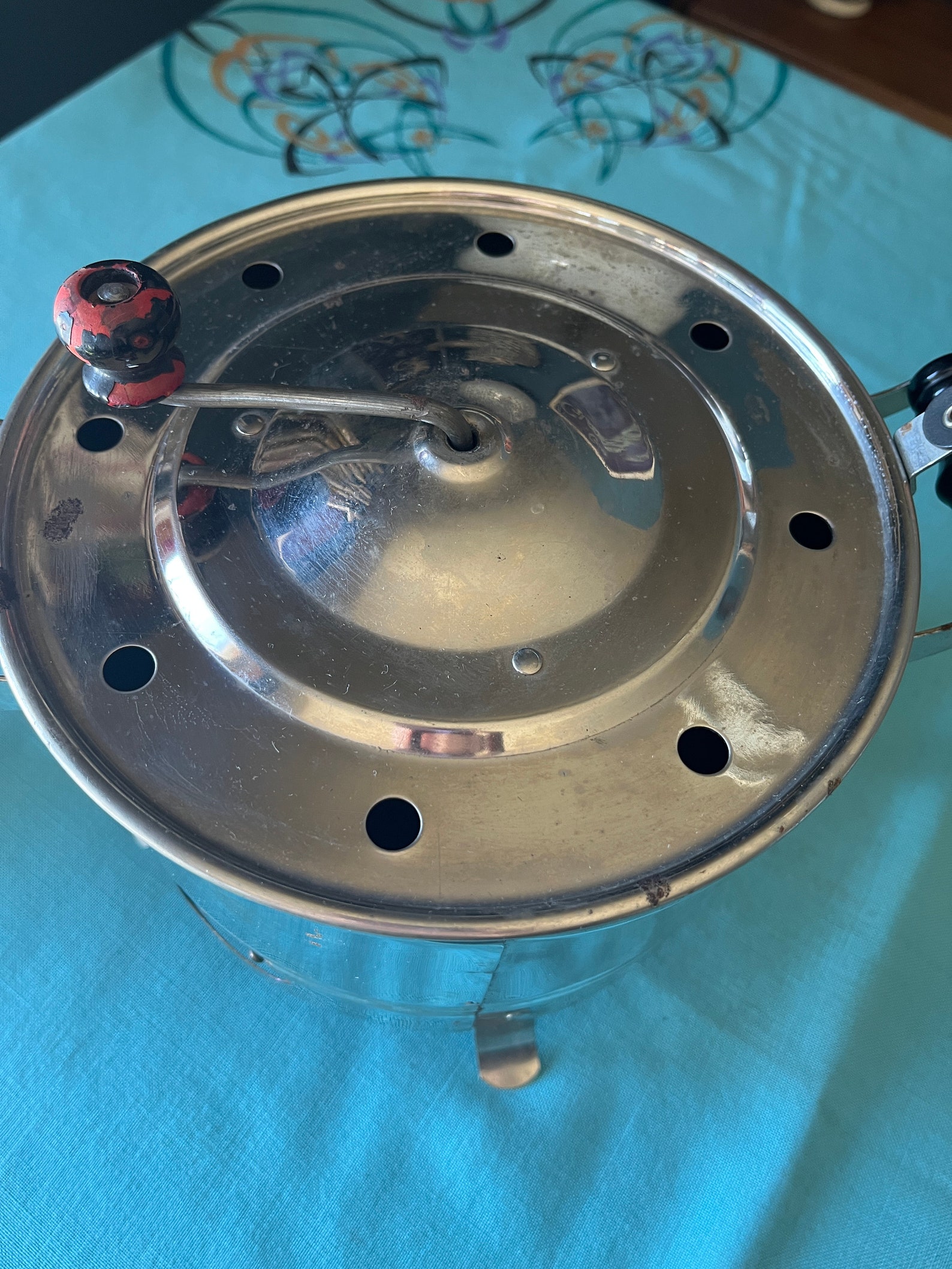 Vintage Popcorn Popper Electric Retro Appliance Chrome Corn Cooker Hand ...