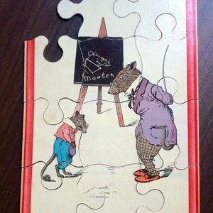 Vintage Picture Puzzle Parker Brothers Comical Animals Set of 3 Cartoon ...