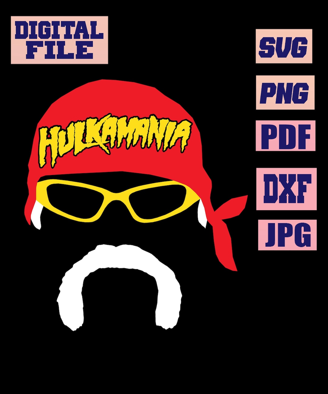 Hulk Hogan Tribute Vector Cut File: Wrestling Legend Memorial (digital ...