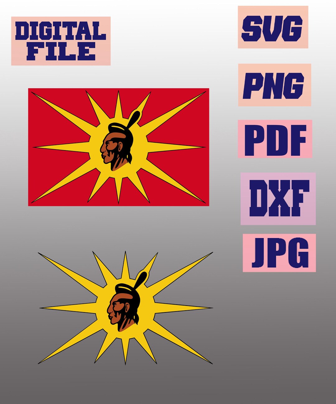 Mohawk Warrior Flag SVG, Native American Indian Vector (digital ...
