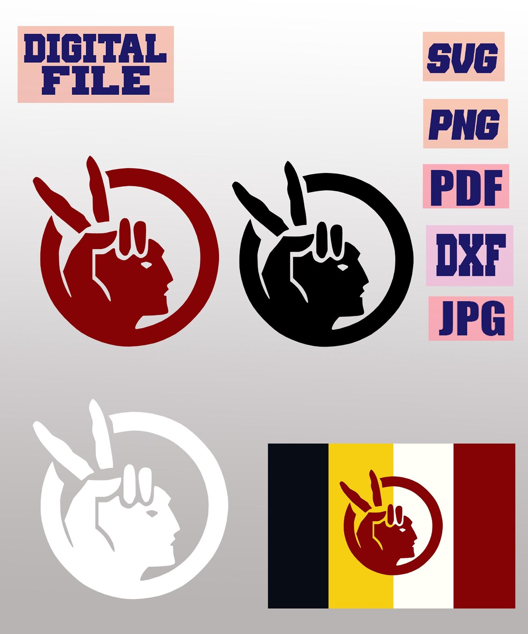 AIM Flag Vector Cut File, American Indian Movement (digital Download ...