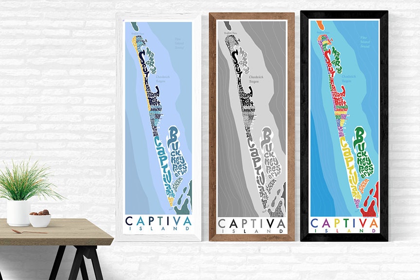 Captiva Island Type Map - Etsy