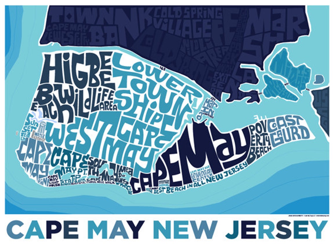 Cape May Type Map - Etsy