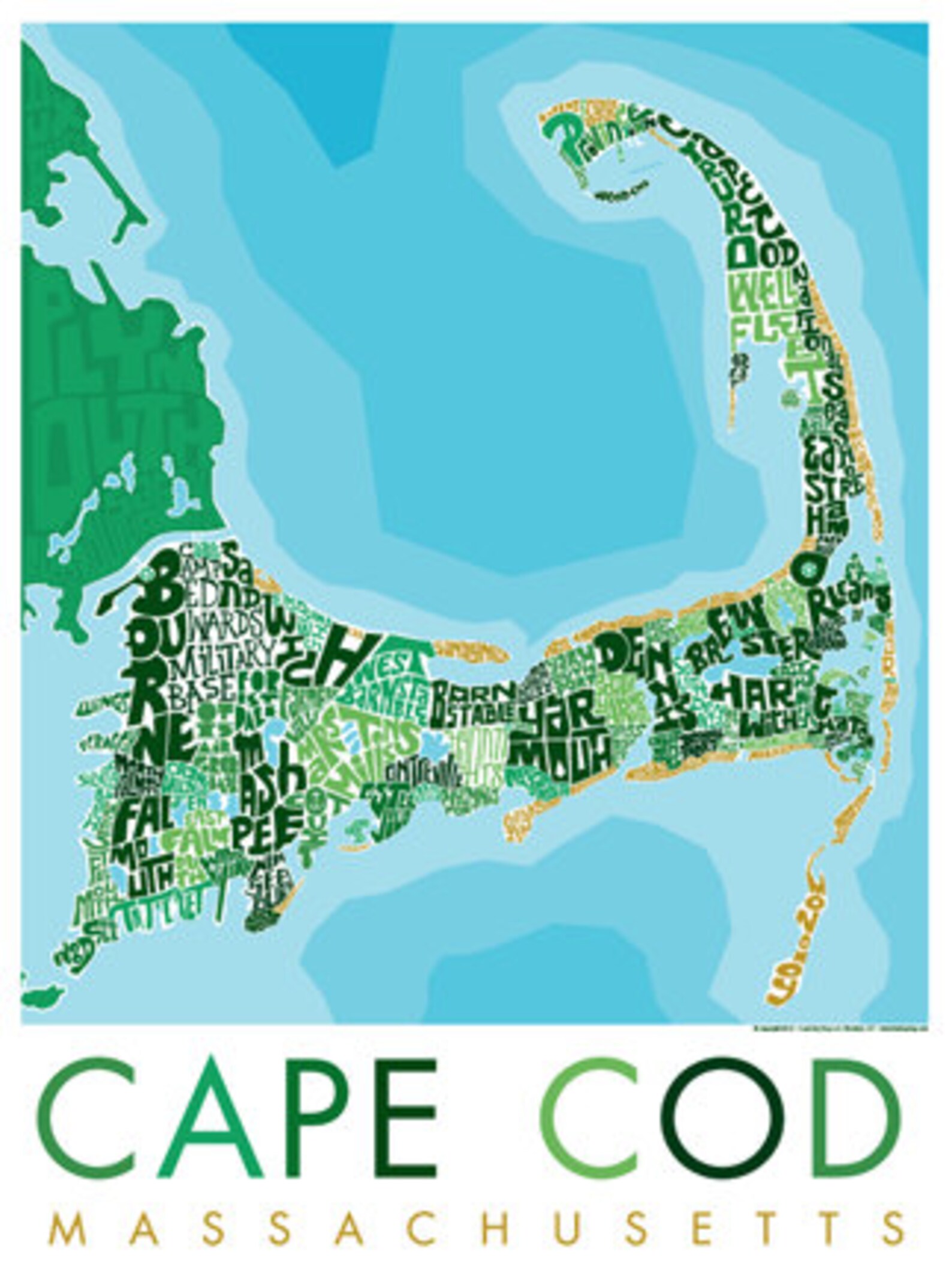 Cape Cod Type Map - Etsy