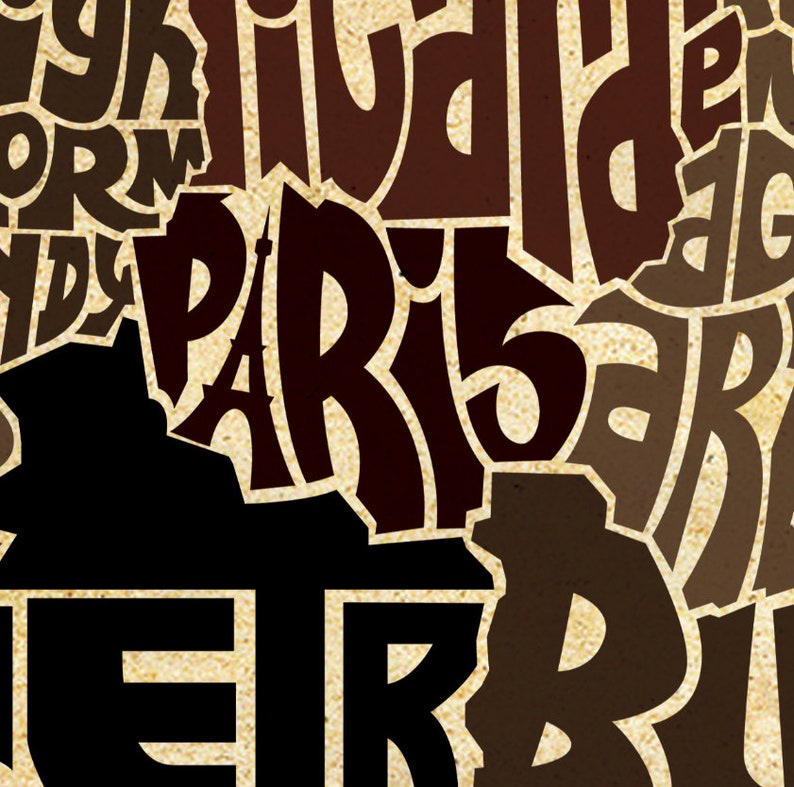 France Type Map - Etsy