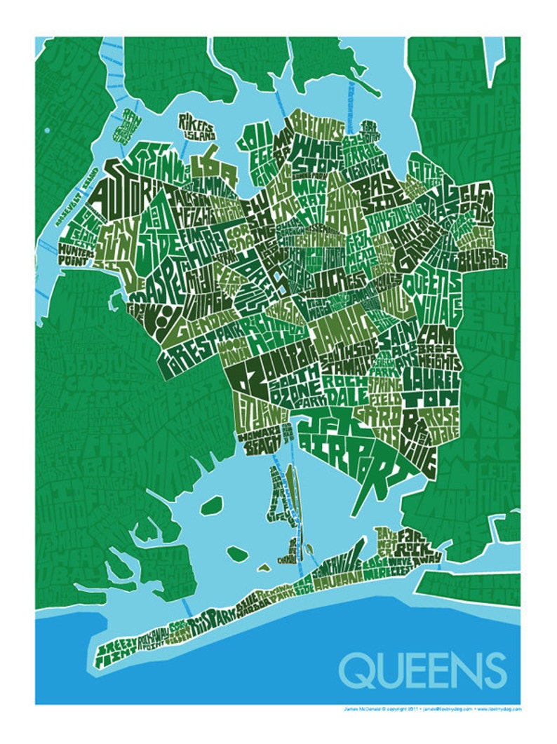 Queens Neighborhood Type Map - Etsy