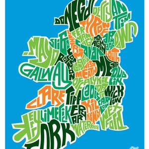 Ireland County Map 5 Color - Etsy