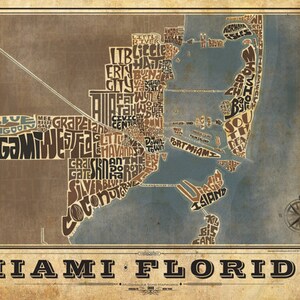 Miami Type Map - Etsy
