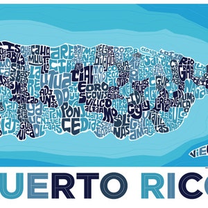 Puerto Rico Type Map - Etsy