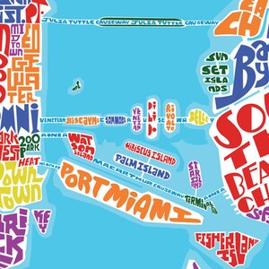 Miami Type Map - Etsy