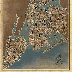 5 Borough Neighborhood Type Map - Etsy
