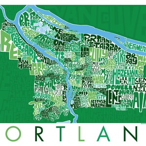 Portland Type Map - Etsy