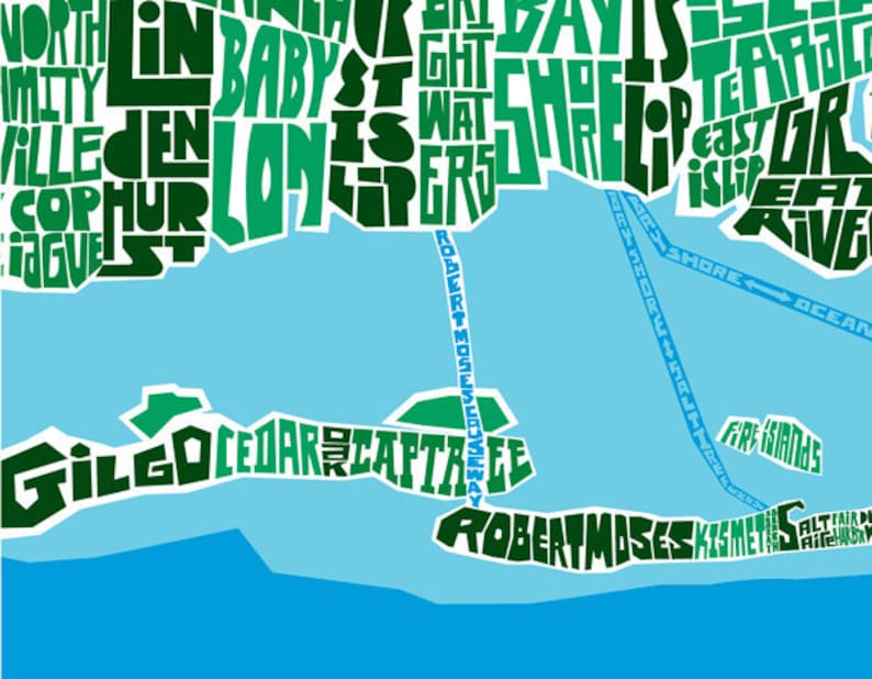 Fire Island Neighborhood Type Map - Etsy