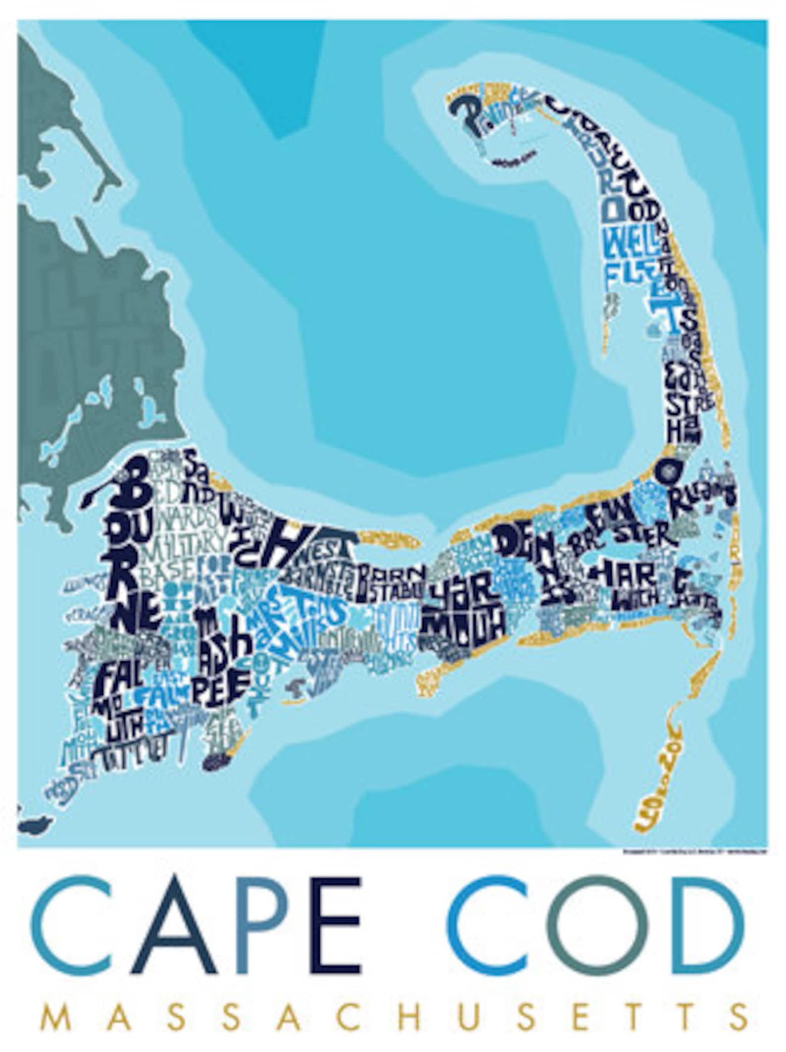Cape Cod Type Map - Etsy