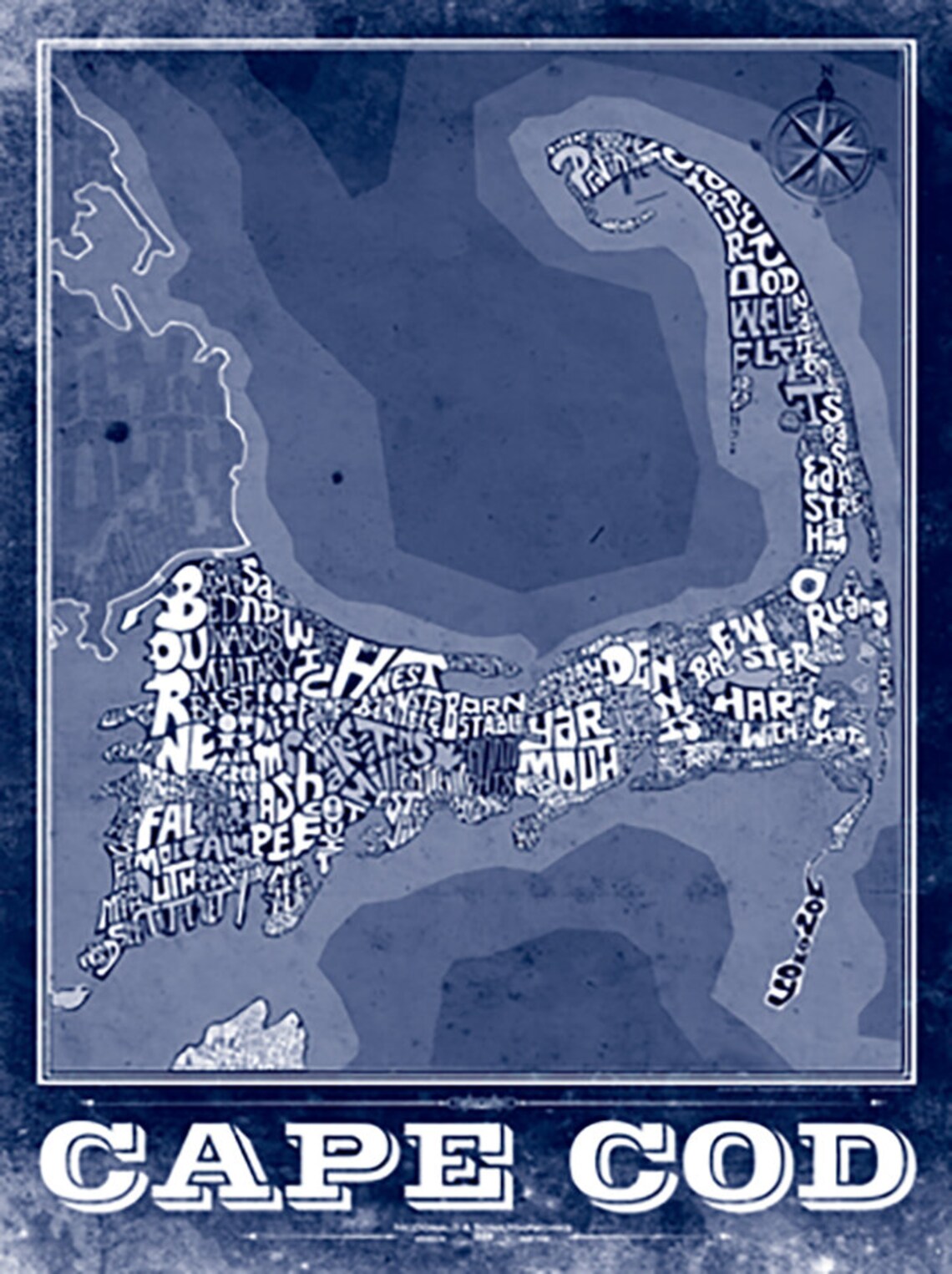 Cape Cod Type Map - Etsy