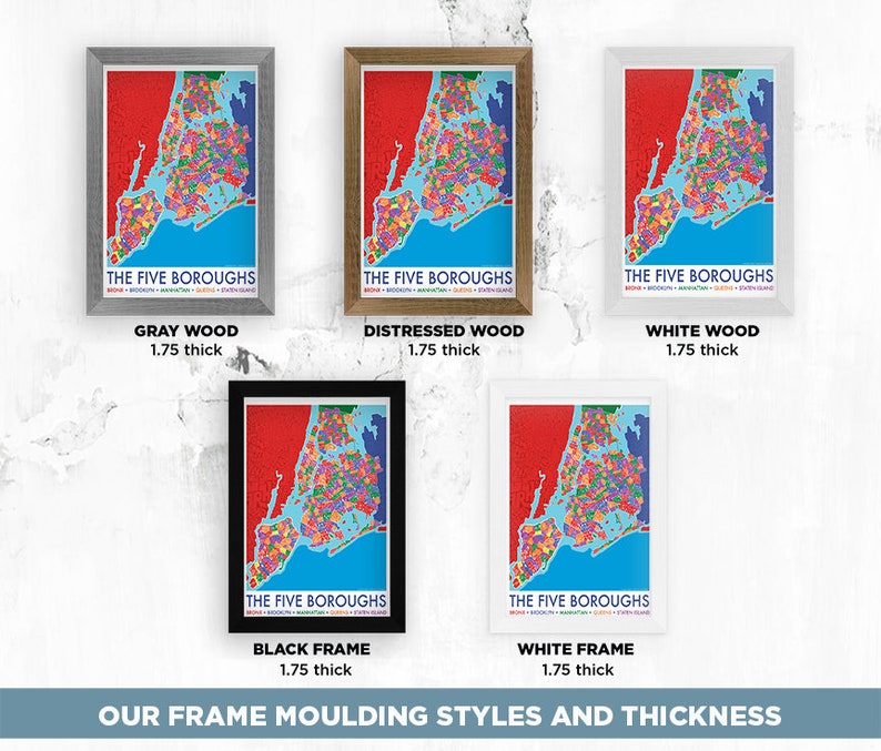 5 Borough Neighborhood Type Map - Etsy