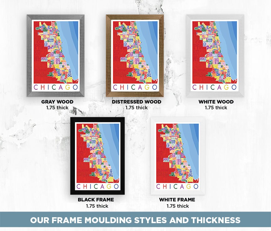 Chicago Type Map - Etsy