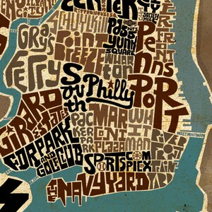 Philadelphia Type Map - Etsy