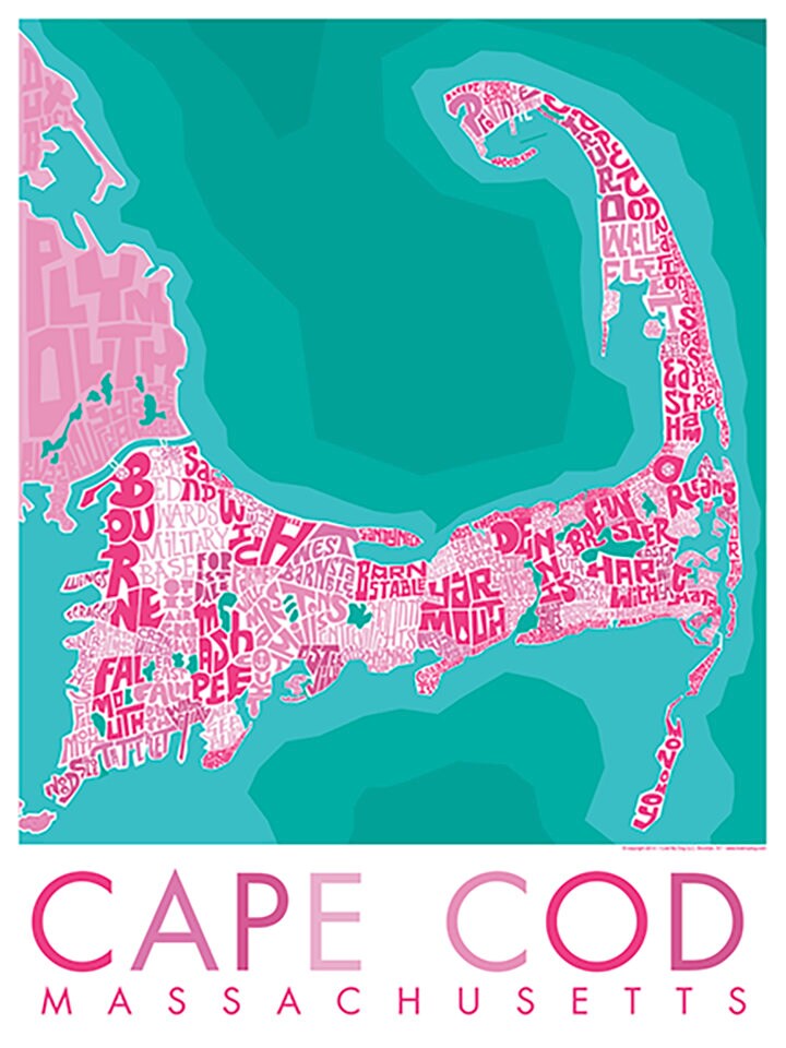 Cape Cod Type Map - Etsy