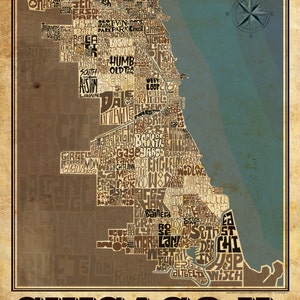 Chicago Type Map - Etsy