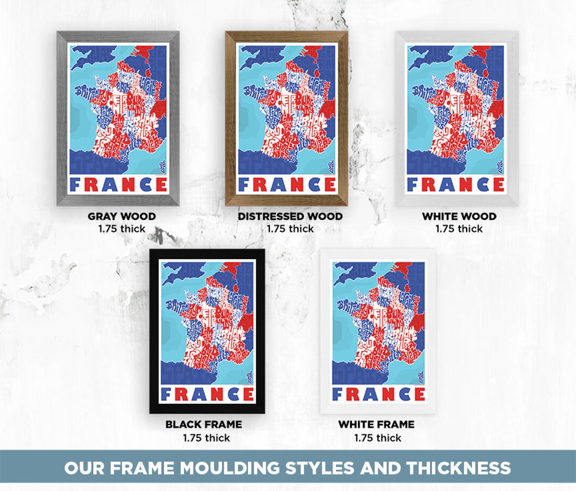 France Type Map - Etsy