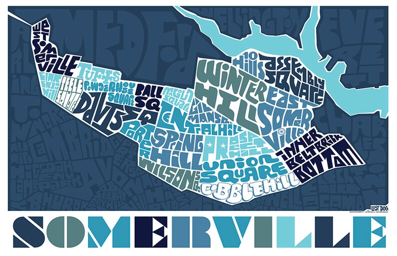 Somerville Type Map - Etsy