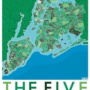5 Borough Neighborhood Type Map - Etsy