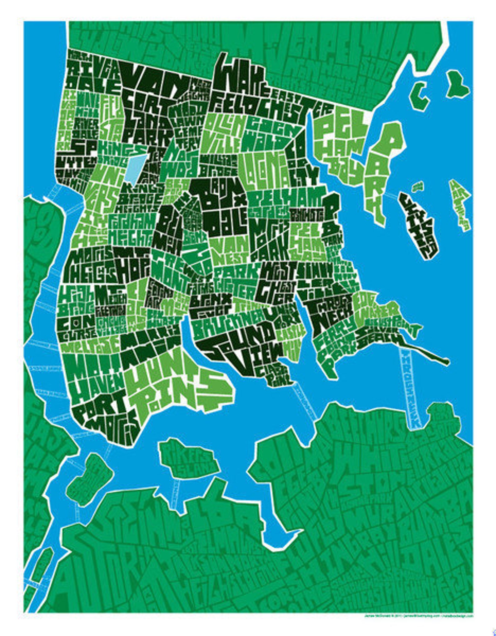 Bronx Neighborhood Type Map - Etsy