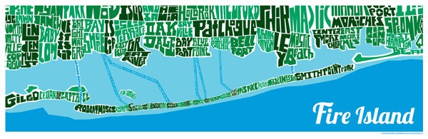 Fire Island Neighborhood Type Map - Etsy