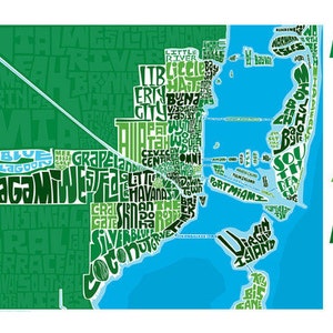 Miami Type Map - Etsy