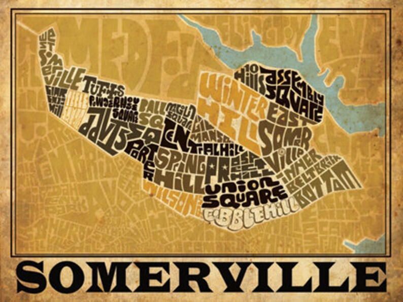 Somerville Type Map - Etsy